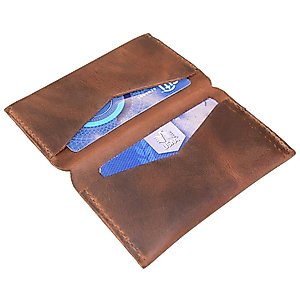Hide & Drink, Leather Multiple Card Organizer, Holds Up to 12 Cards/Pouch/Wallet/Case/Stylish/Accessories, Handmade :: Bourbon Brown