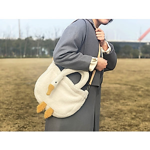 XACKWUERO Women Cute Plush Goose Bag Funny Novelty Goose Purse Tote Handbag Shoulder Shopper Bag (Shoulder)