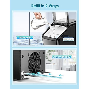 Oraimo Nugget Ice Maker, Ice Makers Countertop, 26 Lbs/Day Tooth-Friendly Chewable Ice with Self-Cleaning & Auto Water Refill, Sonic Pebble Ice Maker Machine for Party, RV, Home and Kitchen