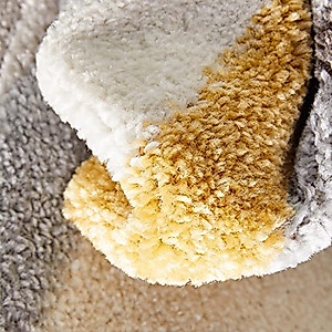 Well Woven Mystic Perla Gold Modern Geometric 5'3" x 7'3" Distressed Area Rug, 5 ft (3 in) x 7 ft (3