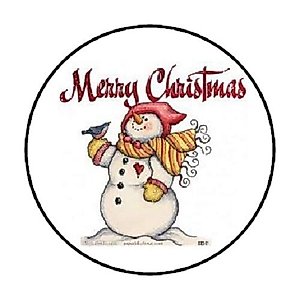 Special Pack 48 Merry Christmas Snowman Envelope Seals Labels Stickers 1.2" Round #CUAS