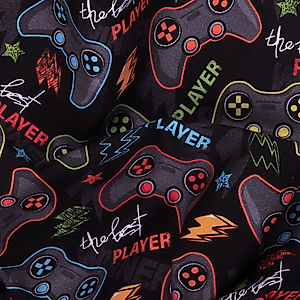 Mook Fabrics Cotton Game Controller, Black Cut by The yard