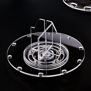 Yoseng 10 Hole Drying Rack Storage Display Bracket Shelf Holder Specifically Design for Oval ink blending brushes，spinning storage caddy（Transparent color）