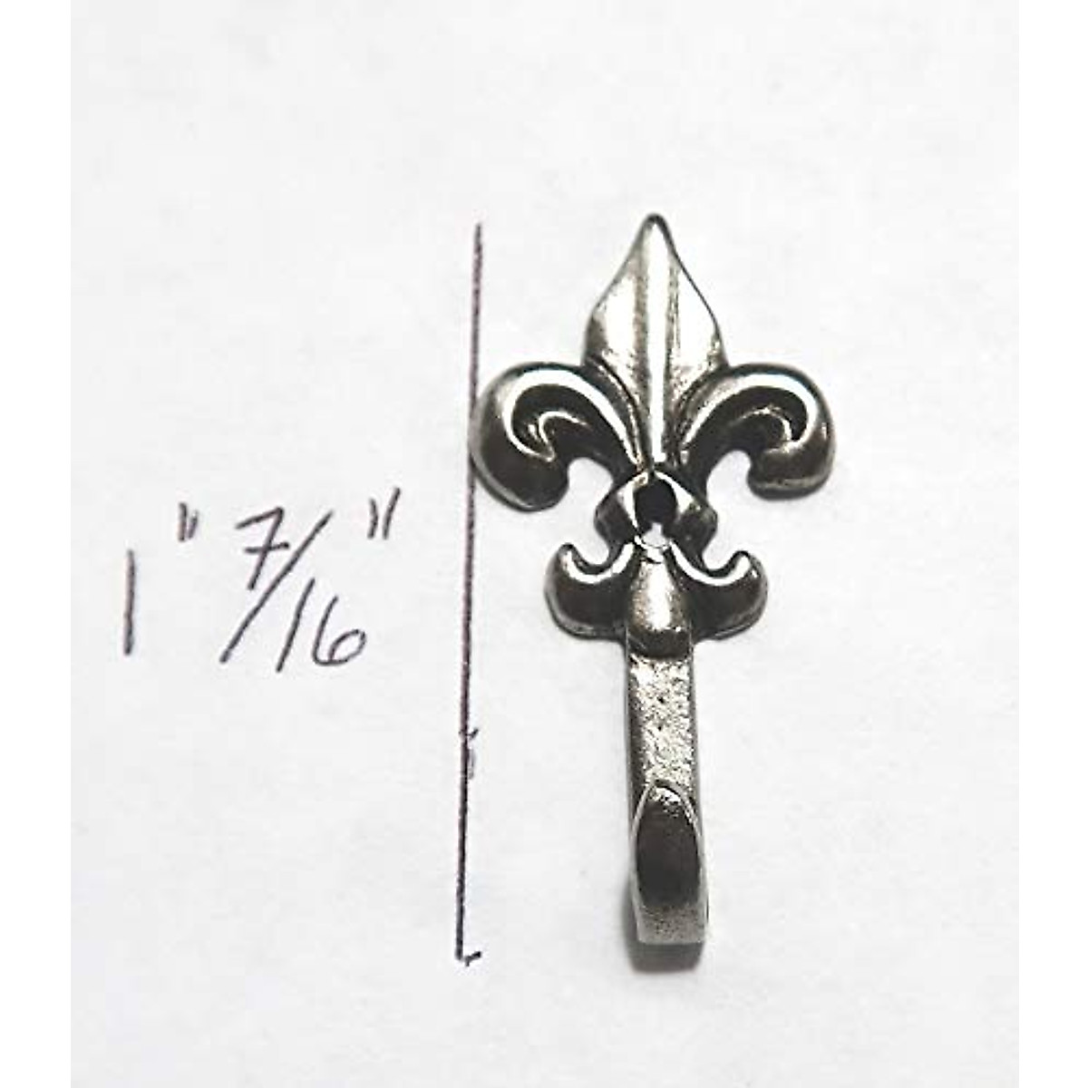 Mini Metal Fleur De Lis Wall Decor Hooks, Set of 3, Silver