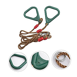 Pull Up Exercise Ring 1pair Ring Swing Tree Swings for Kids Outdoor Indoor Swing for Kids Exercise Handles Rings for Swing Set Kids Gym Rings Fitness Handles for Children Green