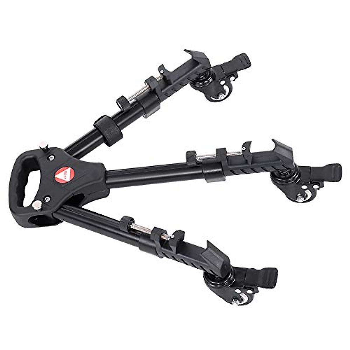 Acouto Tr Dolly with Wheels Heavy Duty VX-600 Foldable Tr Dolly 3 Wheels Stand Pulley Base Universal Camera Photography Professional Aluminium Alloy Tr Dolly Rail Track