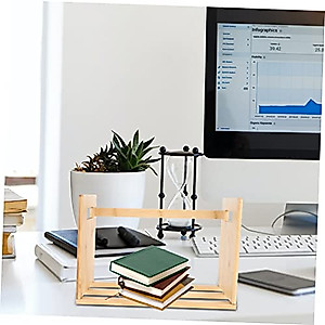 VOSAREA 1pc Bookshelf Storage Rack Magazine Display Stand Desk Book Shelf Plate Stand Display Simple Style Bookshelf Mini Shelf Heavy Duty Storage Shelves Office Shelf Book Rack Wooden