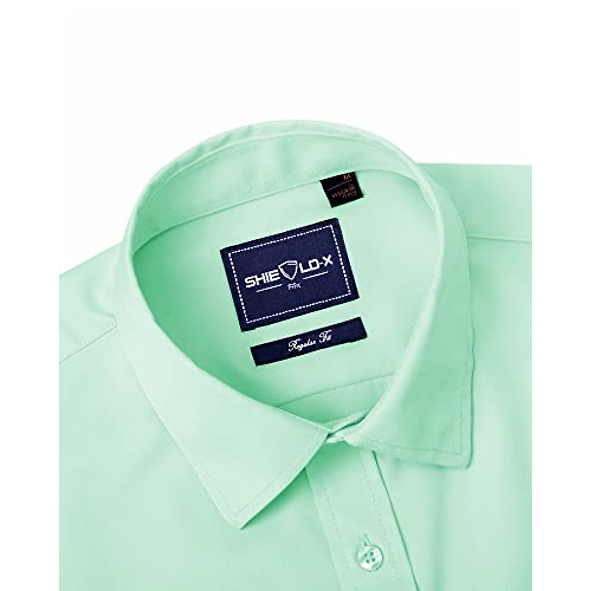 Alimens & Gentle Men's Dress Shirts Slim Fit Button Down Shirts Long Sleeve Stretch Wrinkle-Free Shirt Stain Sheild Grass Green