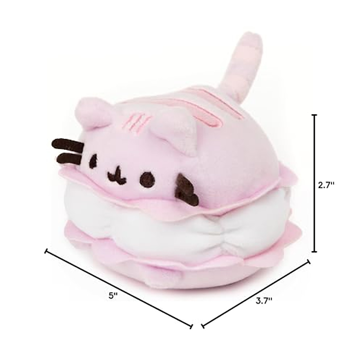 GUND Macaron Cookie Pusheen Sweet Dessert Squishy Plush Stuffed Animal Cat and Satisfyingly Stretchy Fabric, for Ages 8 and Up, Pink and White, 4”