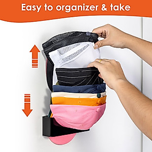 HAYVAN Acrylic Hat Rack for Wall 2 Pack - Each can Hold up to 20 Hats - Easy Install & Use, Wall Mounted Hat Organizer for Closet, Door, Garage, Bedroom (Black)