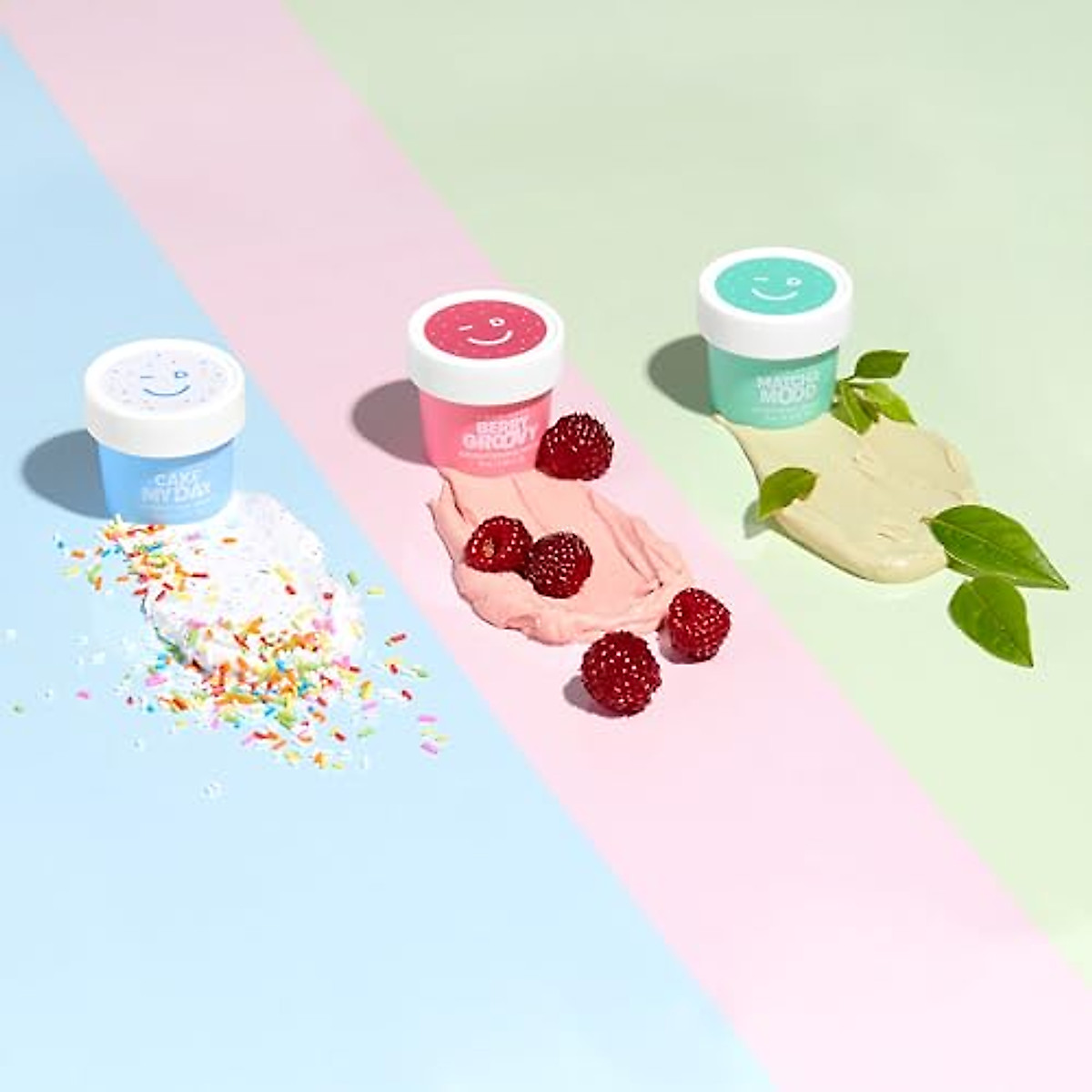 I DEW CARE Korean Wash Off Face Mask Gift Set - Mini Scoops | With Hyaluronic Acid, Self Skin Care | Facial Treatment, Vegan, Cruelty-Free, Paraben-Free, Valentine Day Gifts (3 Flavors)