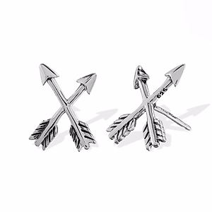 Boma Jewelry Sterling Silver Crossed Arrow Stud Earrings