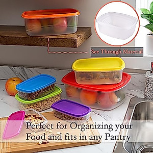 Kitchen Details 14 Piece Food Storage Container Set | Nested | 7 Containers and 7 Lids | Stackable | BPA Free | Dishwasher & Freezer Safe | 7 Sizes | Rainbow