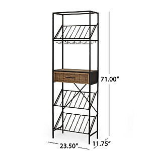 Christopher Knight Home Boster Wine Rack, Black + Natural