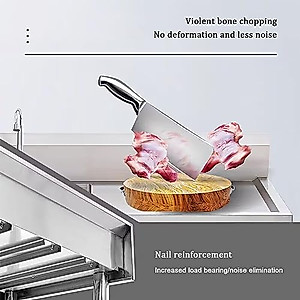 Large Single Bowl Outdoor Sink Freestanding Stainless Steel Sink, Stainless Steel Utility Sinks,1 Compartment Commercial Kitchen Sink,w/Workbench (39.4 * 19.7 * 31.5in,left platform)