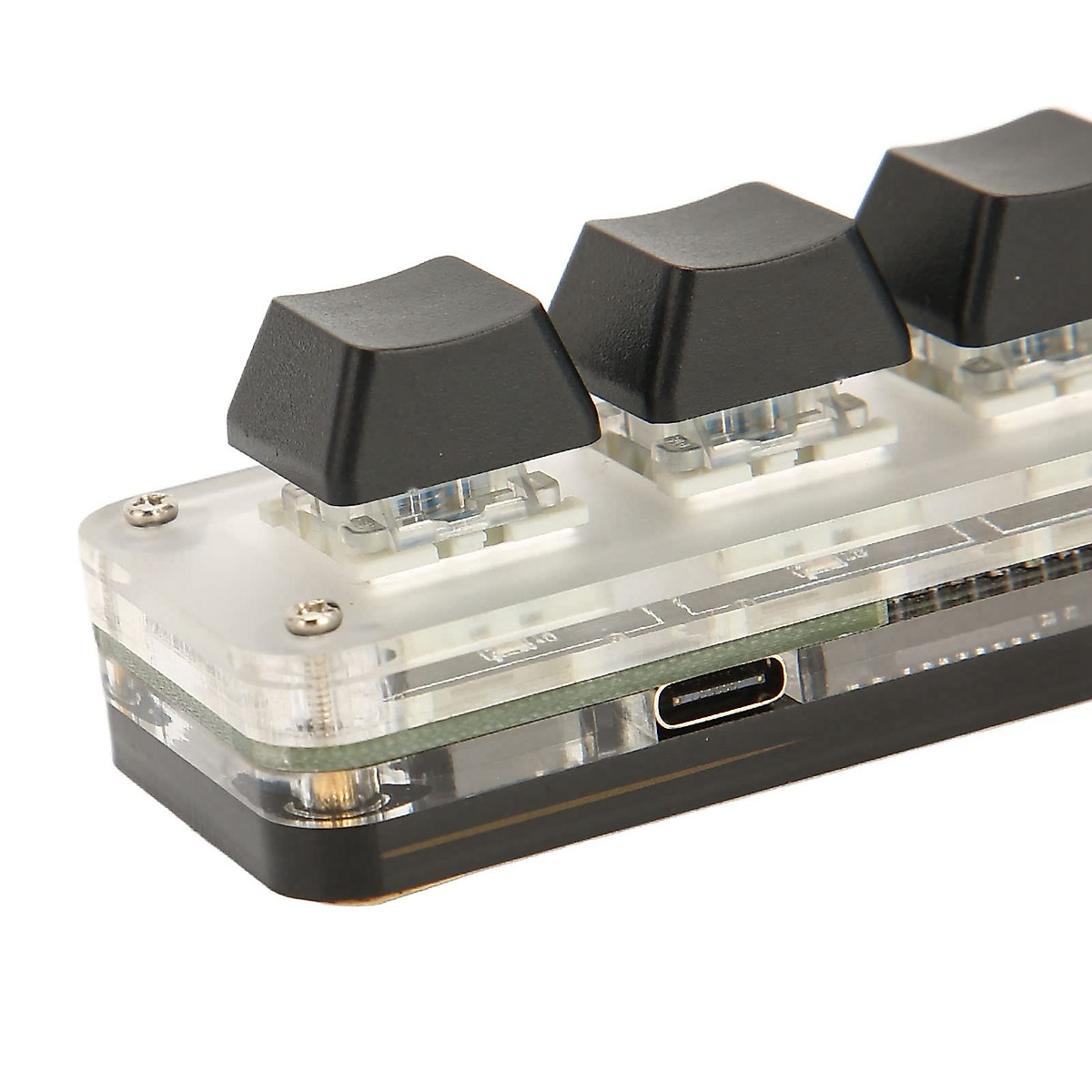 4 Keys Macro Programmable Keyboard, Acrylic RGB Backlight Gaming Keypad, DIY One Handed Mechanical Macro Pad 4Keys Keyboard for Winws Computer