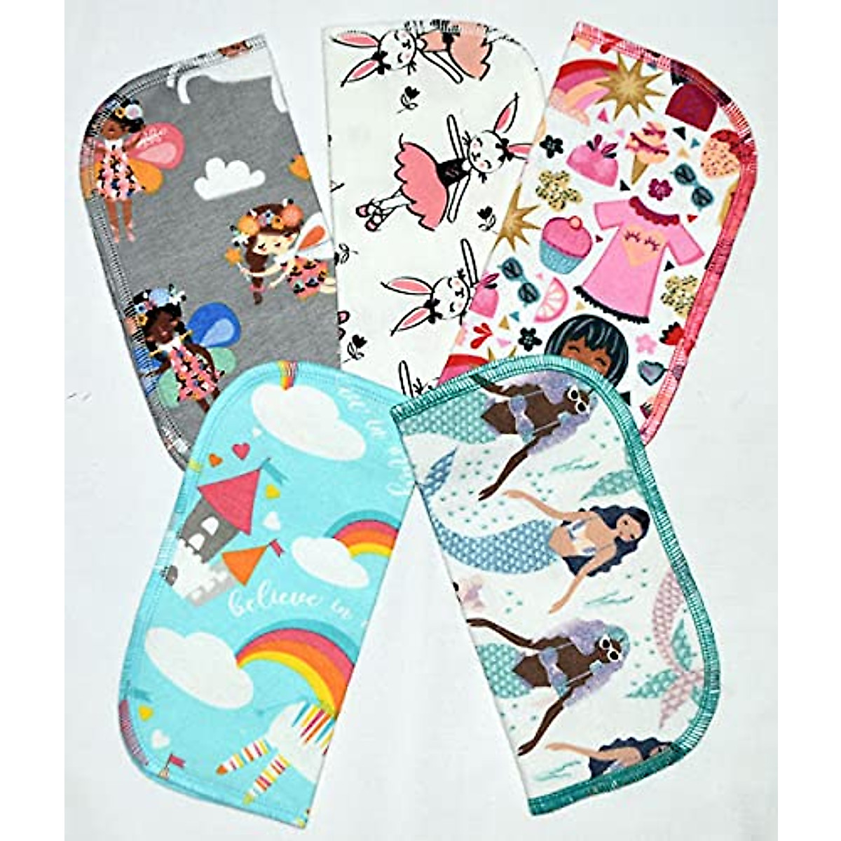 2 Ply All Things Girl Flannel Washable Kids Lunchbox Napkins 8x8 inches 5 Pack - Little Wipes (R) Flannel