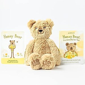 Slumberkins 14" Kin & Board Book | Promotes Gratitude, Respect & Sharing | Social Emotional Tools for Ages 0+ (Honey Bear Kin & Board Book)
