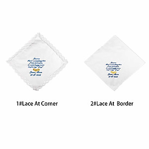 Personalized Wedding Handkerchief Something Blue Wedding Gift from Mom to Daughter Lace Handkerchief Mother Of Bride Gift Custom Printed Bridal Handkerchief Bride Handkerchiefs Embroidered Hankie