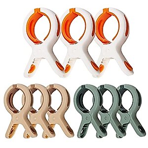 9Pcs Beach Towel Clips, Pletpet Heavy Duty Beach Towel Holders for Beach Chair, Strong Beach Towel Clips Pins Towel Holder for Pool Chair Towel