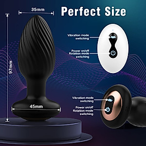 Adult Sex Toys for Men Prostate Massager - Games Vibrators Remote Control, Adult Toys Anal Plug Vibrating Butt Plug with 9 Vibrating Rotation Mode, Anal Toys Vibrator Mens Women