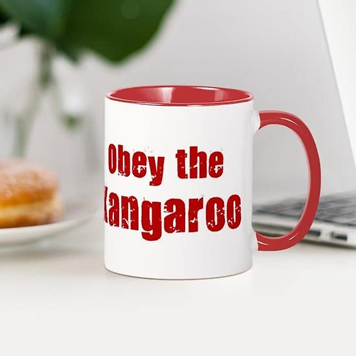 CafePress Obey The Kangaroo Mug Ceramic Coffee Mug, Tea Cup 11 oz