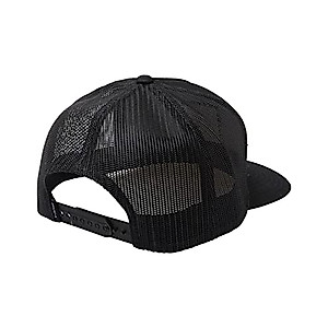 RVCA Men's Adjustable Snapback Hat, Trucker/Printed Black, One Size
