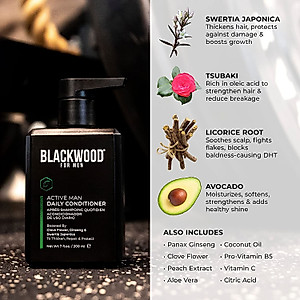 BLACKWOOD FOR MEN Dapper Dad Set including Travel Bag, Active Man Shampoo, Active Man Conditioner, & Pure Moisture Body Wash - Natural Vegan Formula