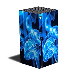 MightySkins Skin Compatible with Xbox Series X - Blue Flames | Protective, Durable, and Unique Vinyl Decal wrap Cover | Easy to Apply and Change Styles | Made in The USA (MIXBSERX-Blue Flames)