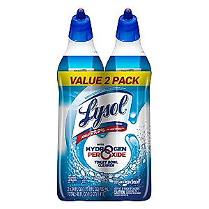 Lysol Toilet Bowl Cleaner Gel, For Cleaning and Disinfecting, Bleach Free, Ocean Fresh Scent, 24oz (Pack of 2)