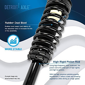 Detroit Axle - Struts Shocks for 2.5L 2010 2011 2012 Ford Fusion 10 11 Mercury Milan Complete 2 Front Struts with Coil Spring 2 Rear Shock Absorbers Replacement Ready Struts Assembly