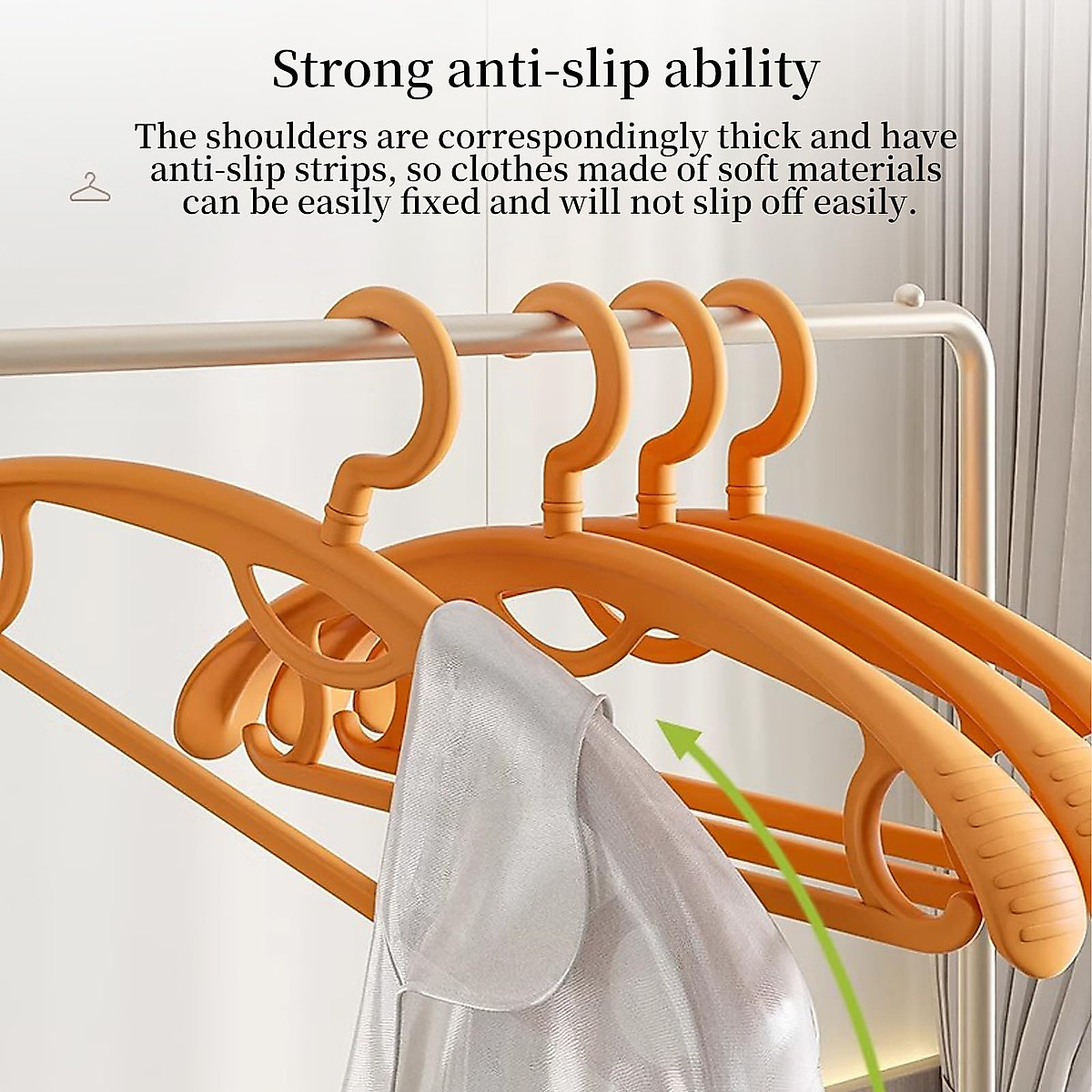 Plastic Clothes Hanger, Extra Thick Plastic Wide Shoulder Adult 360 Degrees Rotate Slip Resistant Standard Clothing Hanger Ideal for Everyday Use White 10 Pack