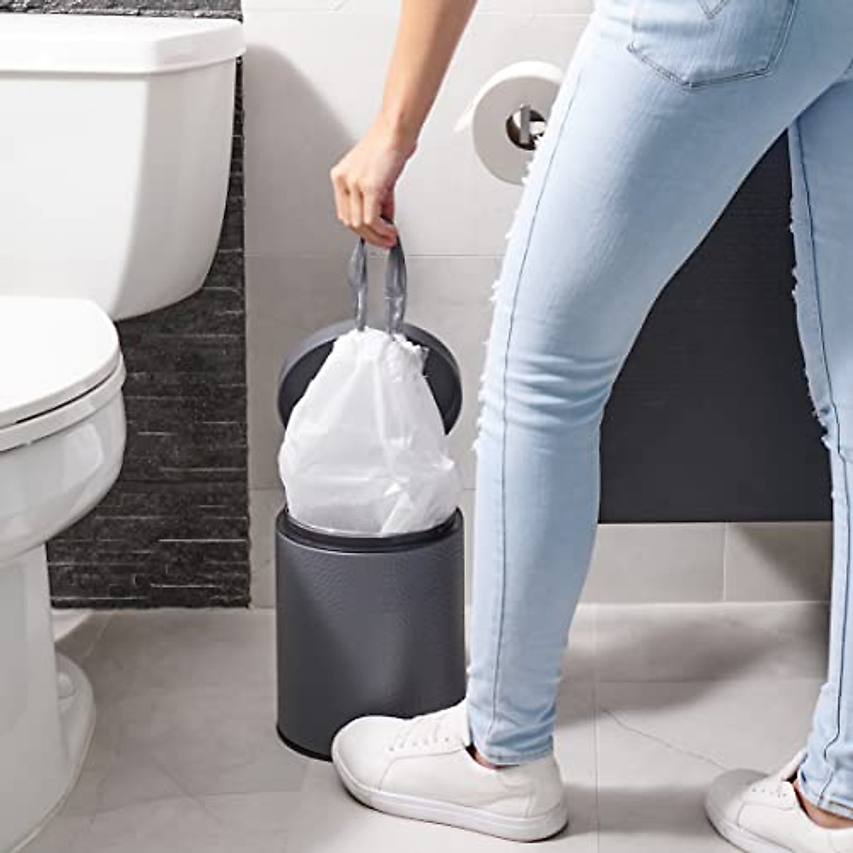 Plasticplace W4DSWH 4 Gallon White Drawstring Bags, 200 Count (Pack of 1)