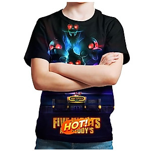 Youth Boys and Girls T-Shirt 3D Printed Fashion Game New Crew Neck Short Sleeve-1-M
