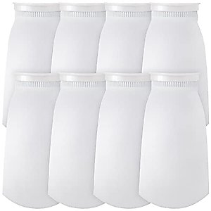 Jecery 8 Pcs 7 Inch Ring Filter Socks 200 μm Aquarium Filter Bags Fish Tank Filter Aquarium Filter Sock for Fish Tank Freshwater Saltwater Aquariums, 7 Inch Ring Diameter by 16 Inch Long