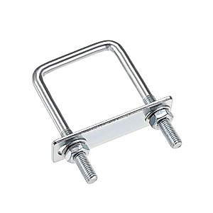 uxcell Square U-Bolts 2"(50mm) Inner Width 100mm Length Carbon Steel M8 with Nuts, Frame Plate, Round Washers 2 Set