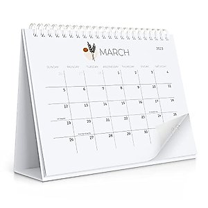 Aesthetic Small Desk Calendar 2023 with Stickers - Runs until June 2024 - Beautiful 6" x 8" Flip Desktop Calendar for Easy and Effective Organizing