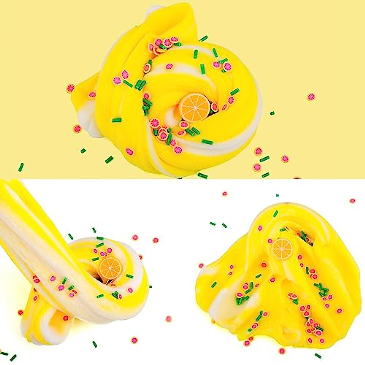 Cloud Slime Kit 5 Pack, with Ice Cream, Lemon, Rainbow, Panda, Mint Leaf Cute Charms, Soft and Mild, Stress Relief slimes Toy for Kids, Slime Party Favor for Girls and Boys