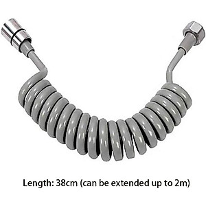 Fat-Cattie Bidet Sprayer Tube, Household Bathroom Toilet PU Handheld Bidet Sprayer Spring Tube Hose Accessory, 2M (Gray)