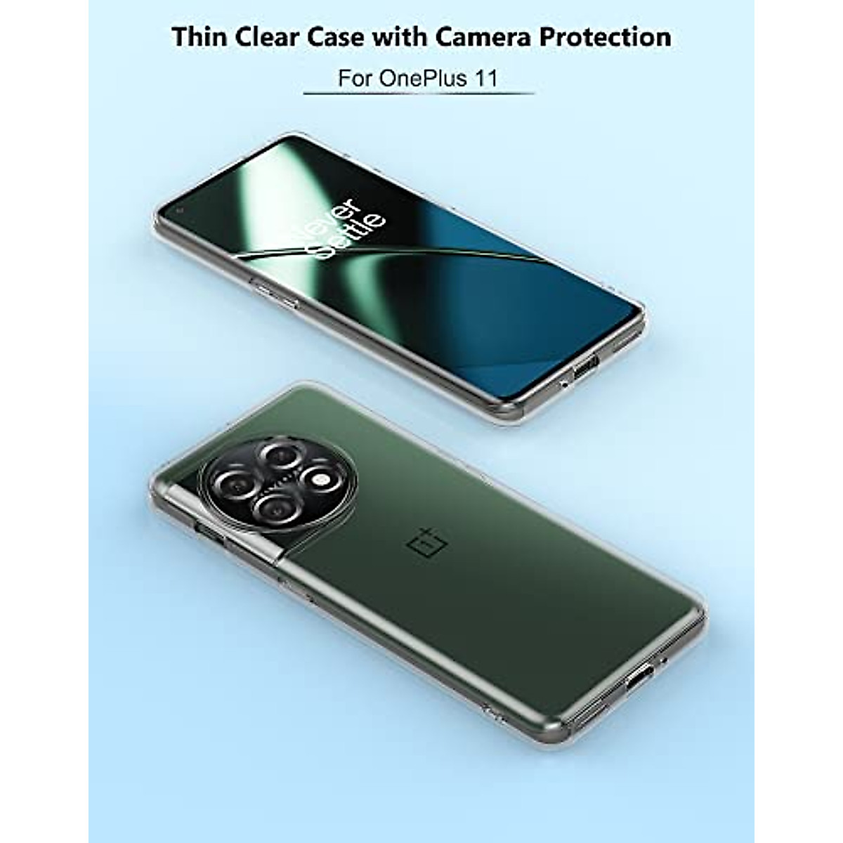 Cresee Case for OnePlus 11 5G, Thin Clear Cover with Camera Protection Slim Shockproof Flexible TPU Phone Case for OnePlus 11 - Transparent