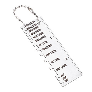Wire/Metal Sheet Thickness Gauge 14 16 18 20 22 24 Wire Gauge Thickness Size Inspection Tool Welding Gauge,Stainless Steel