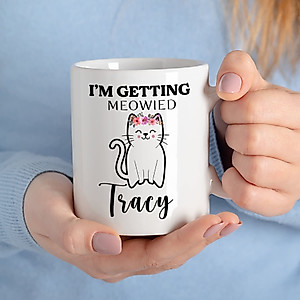 I'm Getting Meowied Couples Mug Set of 2 Personalized Gift With Name Gifts For Engagement, Wedding, I'm Getting Meowied Mugs Sets Gift For Couples, Bridal Shower, Fiancee and Fiance, Him And Her