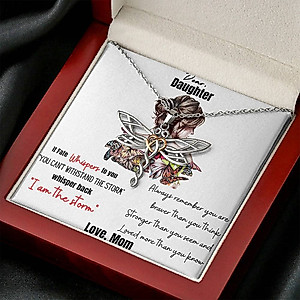 WISHICIOUS - Mother Daughter gift from mom - Gifts for Daughters from Mothers - To My Daughter Necklace - Mom and Daughter necklace Birthday Gift for Daughter (Standard Box, Whisper Dragonfly)