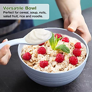 Mfacoy Unbreakable Cereal Bowls Set of 6, 24 OZ Wheat Straw Bowls Set, Reusable Cereal Soup Bowls, Microwave and Dishwasher Safe, BPA Free Lightweight Bowl for Kitchen, Oatmeal Bowls