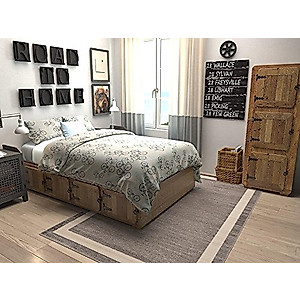 Unique Loom Del Mar Collection Area Rug-Transitional Inspired with Modern Contemporary Design, Rectangular 5' 0" x 8' 0", Gray/Ivory