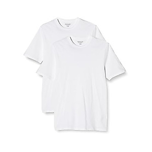 Amazon Essentials Men's Regular-Fit Short-Sleeve Crewneck T-Shirt, Pack of 2, White, XX-Large
