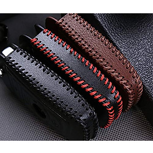 ontto Fit for BMW Key Case Cover Leather Keyless Entry Remote Control Key Fob Jacket Shell with Keyring Fit for BMW 1 3 4 5 6 7 Series X3 X4 M2 M3 M4 M5 M6 Brown