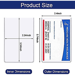 New Medicare Card Holder Protector Sleeves, 12Mil Clear PVC Soft Water Resistant Medicare Card Protector Sleeves for Credit Card Business Card Social Security (Matte 6 Pack)