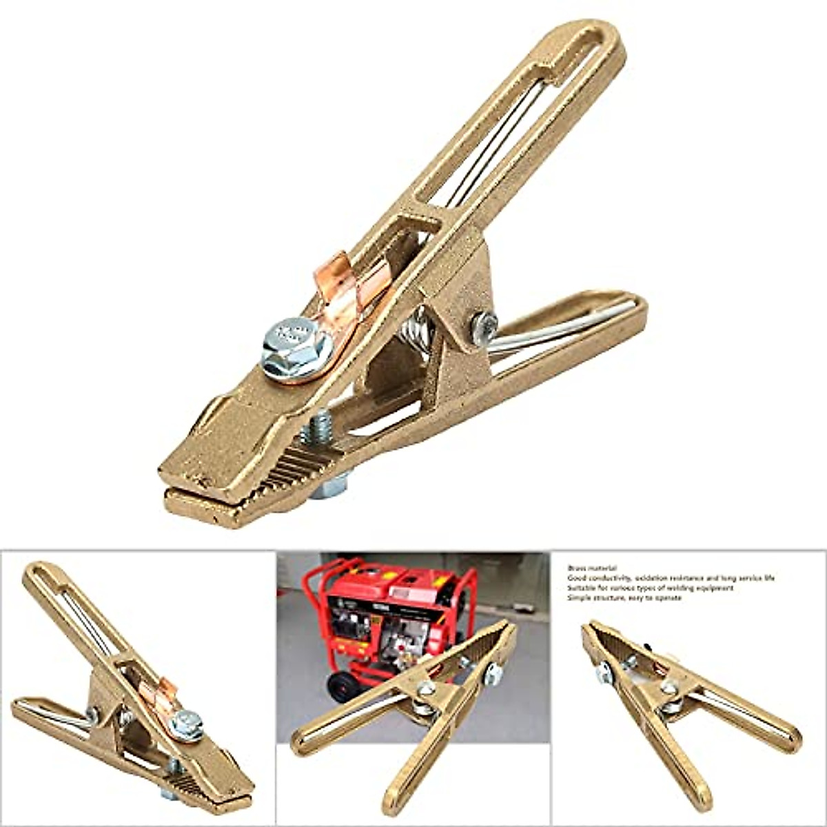 260/300/500A Brass A-shape Ground Welding Earth Clamp Welder Earth Ground Cable Copper Grip Clip Clamp for Welding Machine (260A)