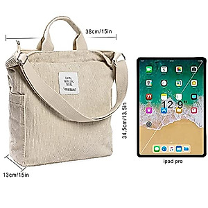 WantGor Large Tote Bag for Woman, Women's Crossbody Shoulder Handbags Big Capacity Shopping Bag (Beige)